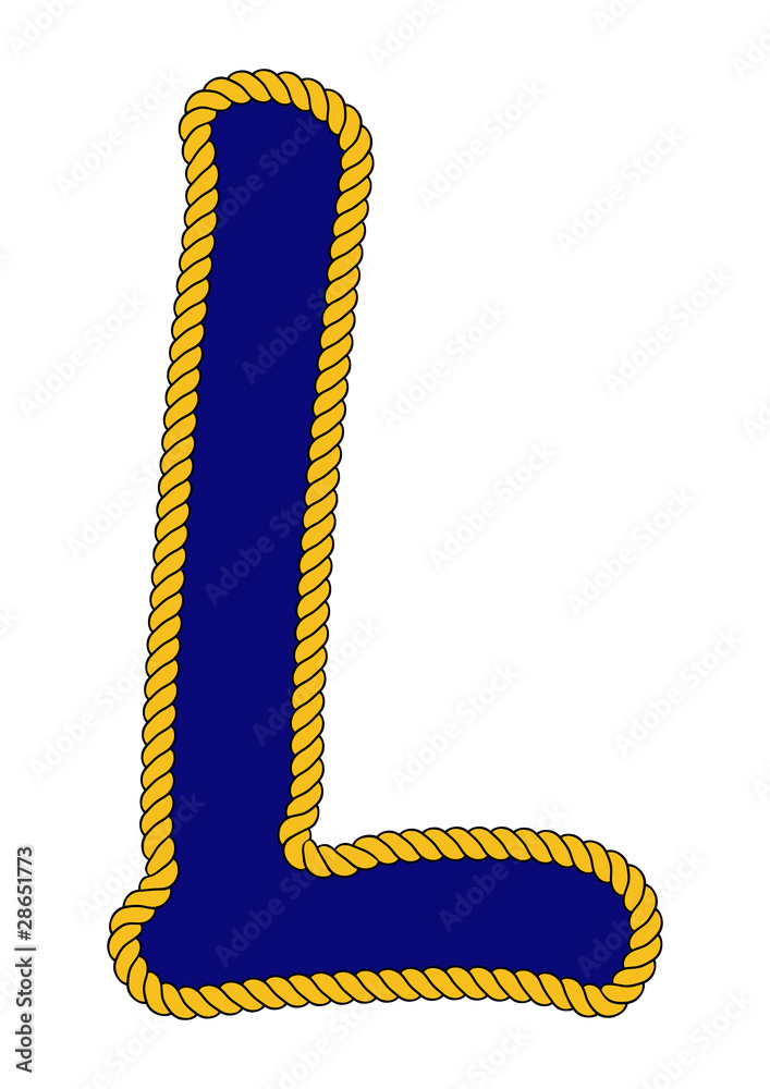 Navy Sailor-Style Rope Alphabet Letter L Stock Vector | Adobe Stock