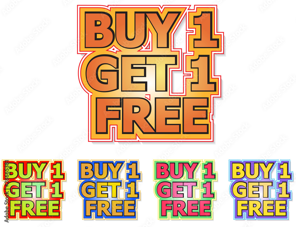 buy one get one free sign Stock Vector | Adobe Stock