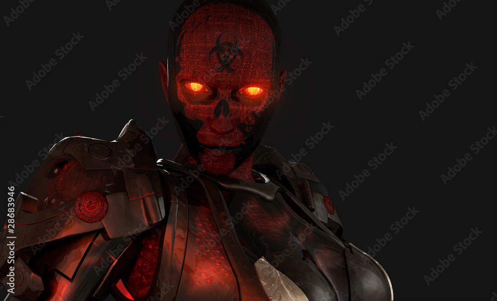 Evil cyborg soldier Stock Illustration | Adobe Stock