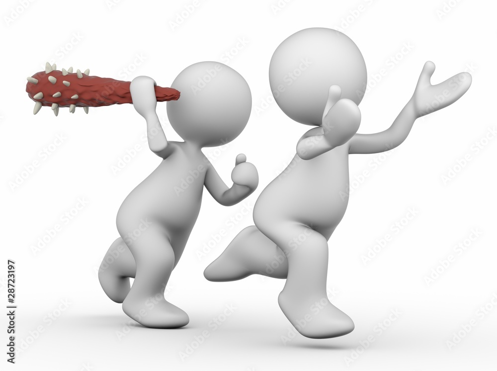 Angry man with a club Stock Illustration | Adobe Stock