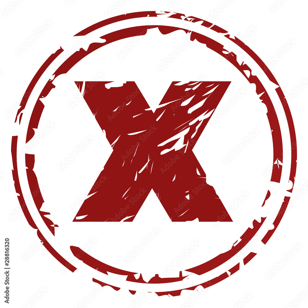 Cross mark stamp Stock Illustration | Adobe Stock