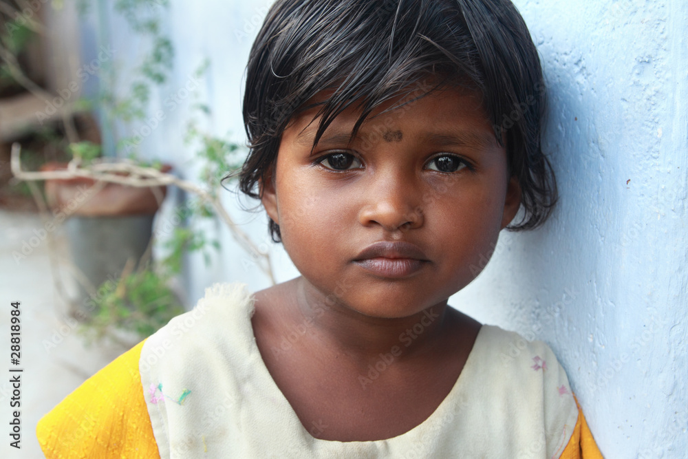 Portrait of Indian Village Poor Girl Stock Photo | Adobe Stock