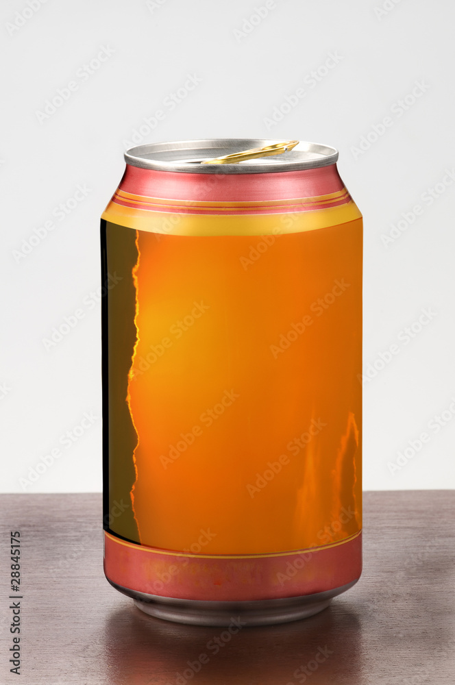 Lata de refresco con paisaje Stock Photo | Adobe Stock