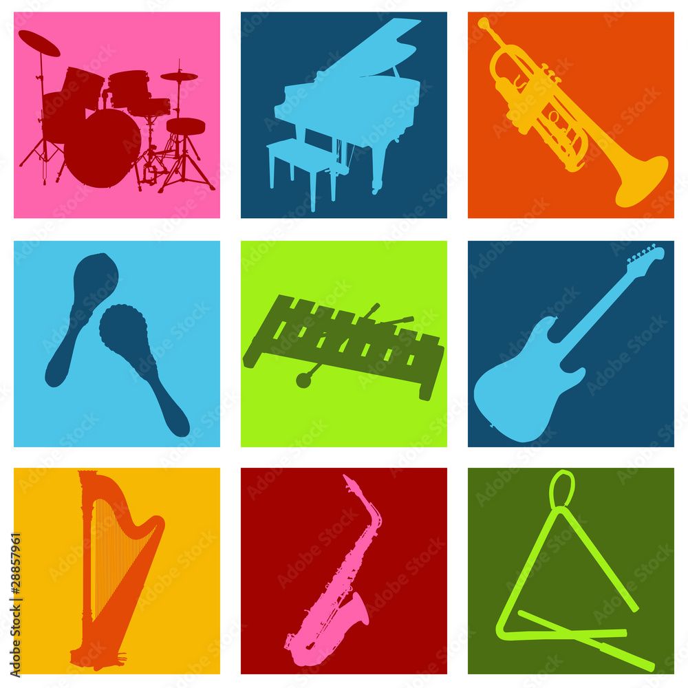 Pictogrammes instruments multicolore Stock Vector | Adobe Stock