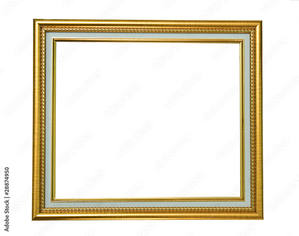 Isolated golden wooden Photo Frame Stock Photo | Adobe Stock