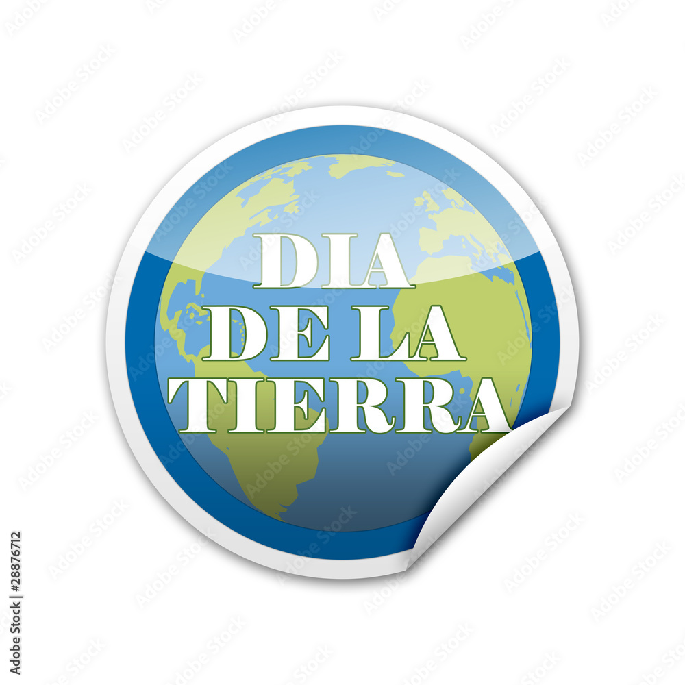 Pegatina DIA DE LA TIERRA con reborde Stock Illustration | Adobe Stock