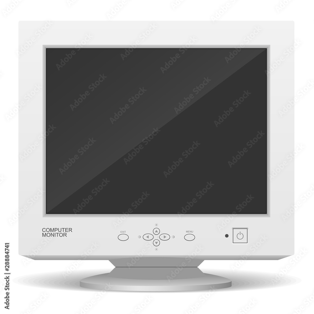 Old computer monitor. Realistic vector illustration. Stock Vector ...