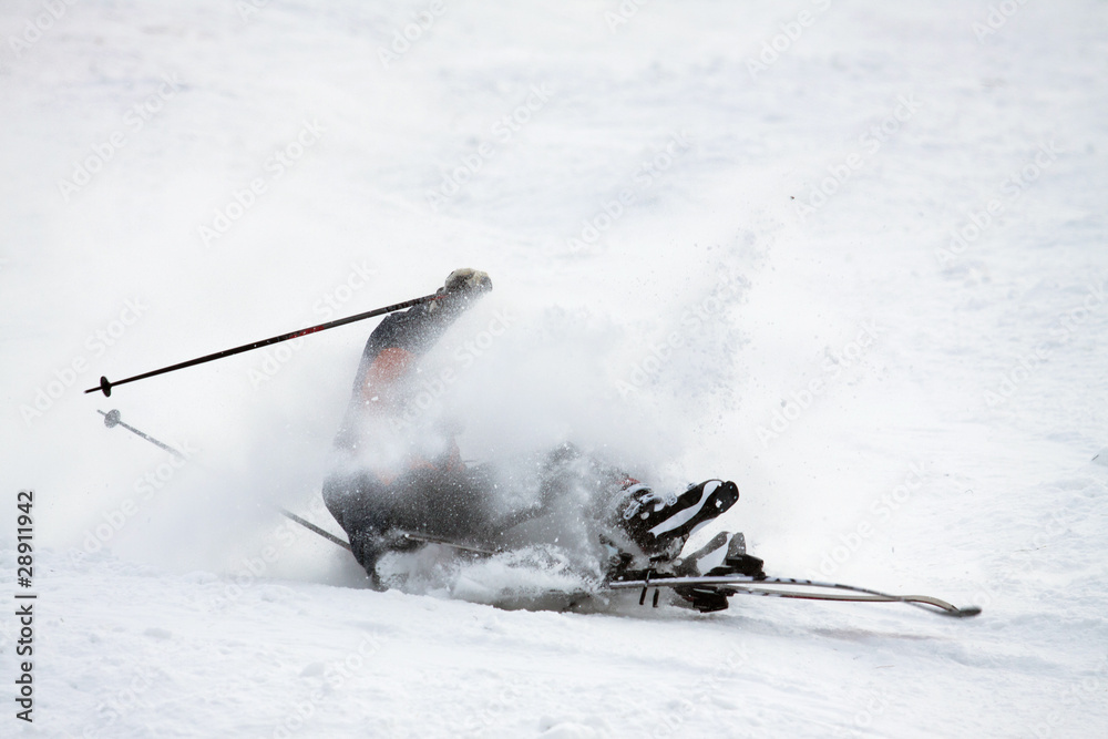 Falling skier. Stock Photo | Adobe Stock