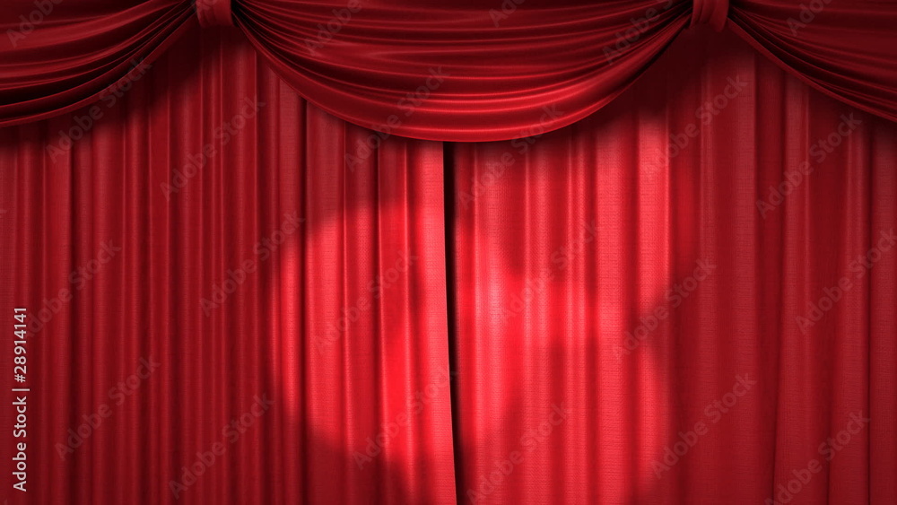 Opening and closing red curtain with spotlights Stock Video | Adobe Stock
