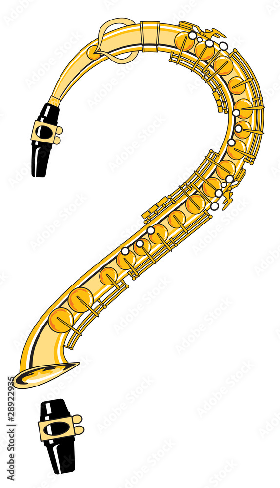 Saxophone-Style Musical Alphabet Question Mark Stock Vector | Adobe Stock