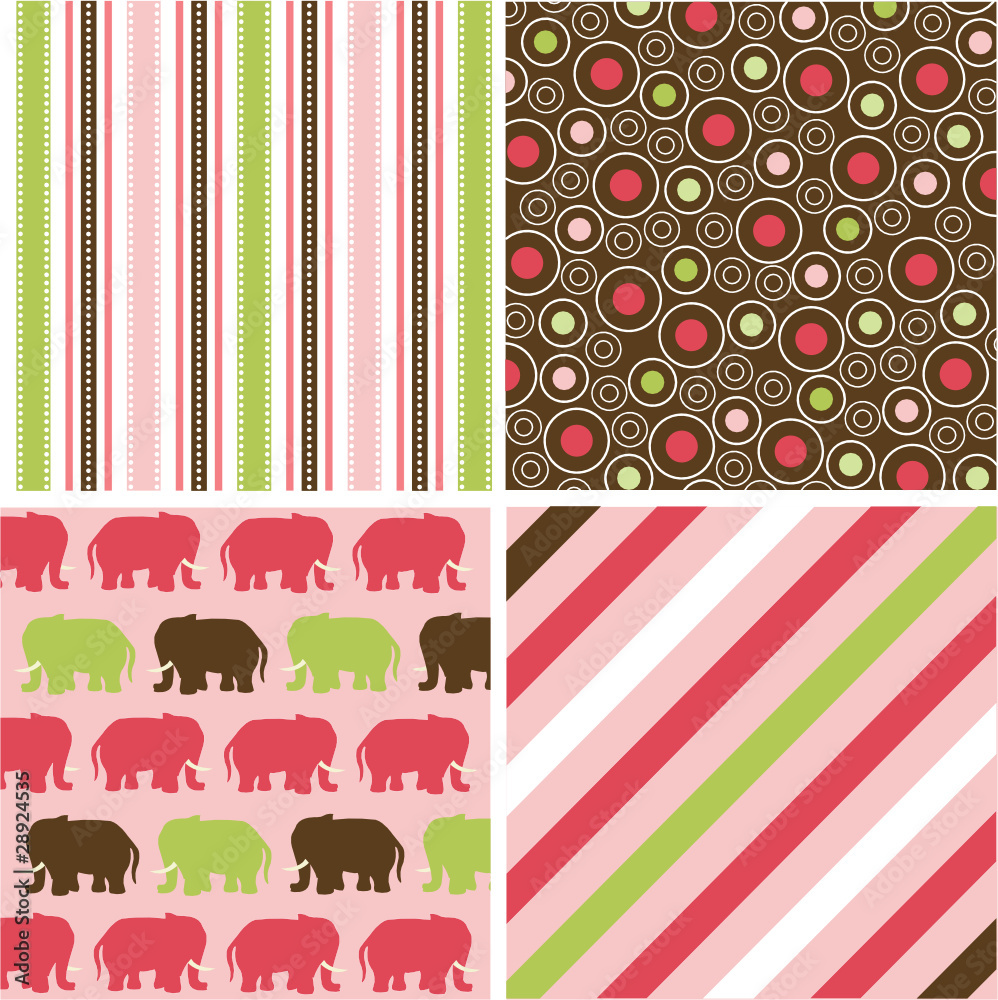seamless patterns with fabric texture, baby girl patterns Stock Vector ...
