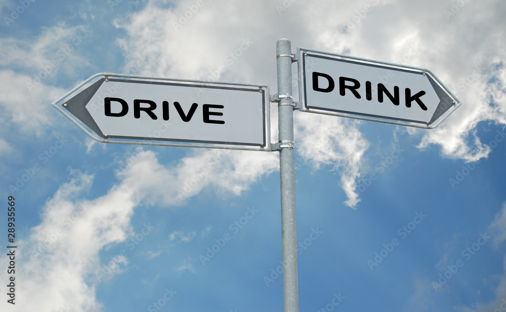 Road signs to drive and drink Stock Photo | Adobe Stock