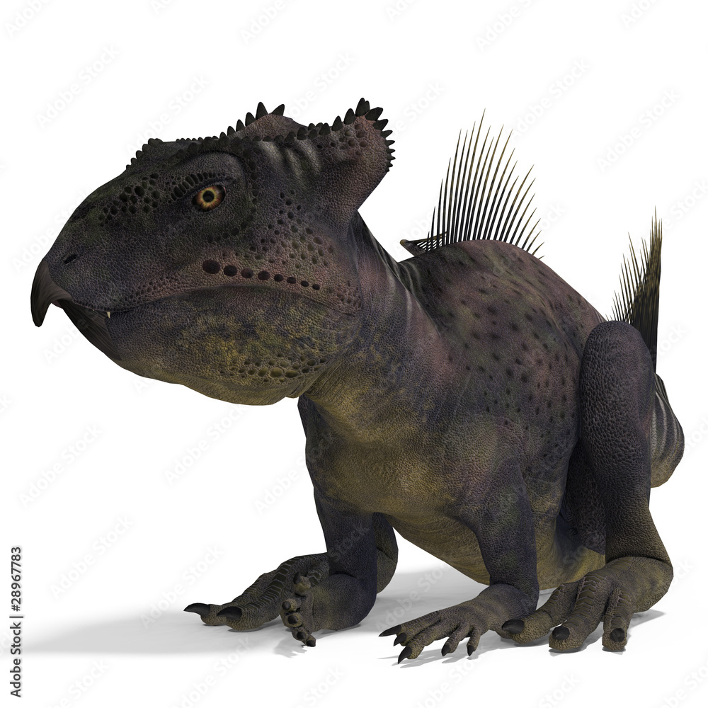 Dinosaur Archaeoceratops. 3D rendering with clipping path and Stock ...