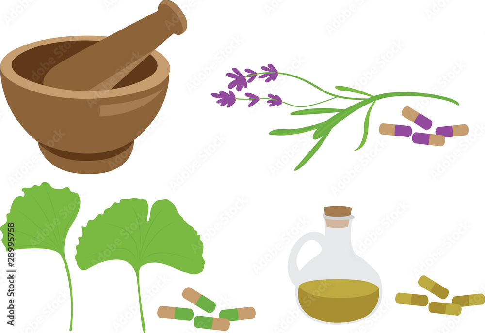 herbal medicine set Stock Vector | Adobe Stock