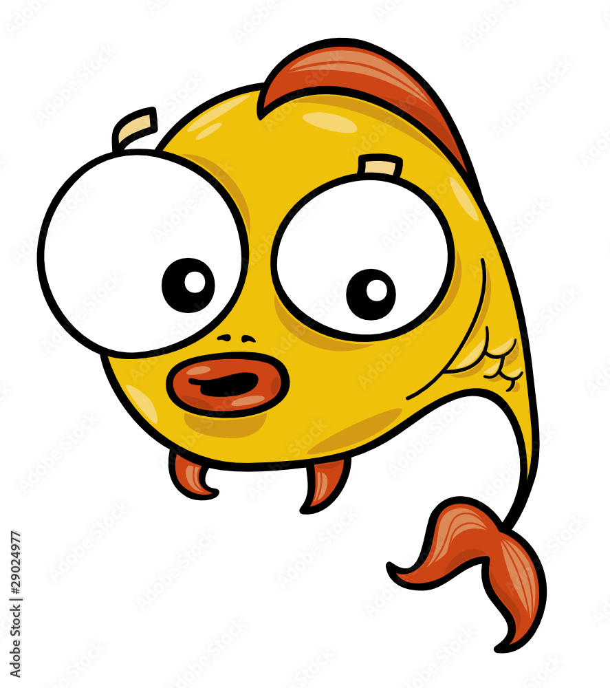 cartoon illustration of cute little fish Stock Vector | Adobe Stock