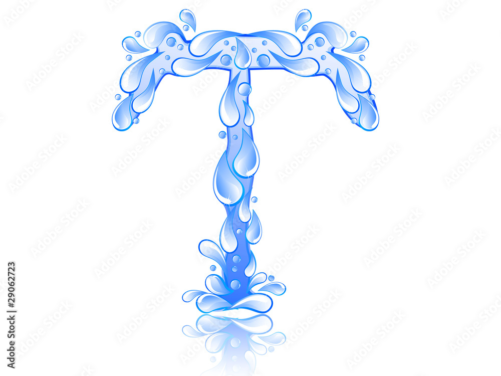 Water letter T Stock Vector | Adobe Stock