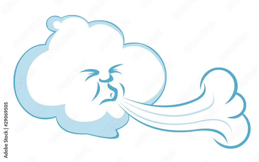 Blowing Wind Character Stock Vector | Adobe Stock