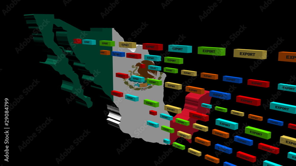 Mexico map with lines of export containers animation Stock Video ...