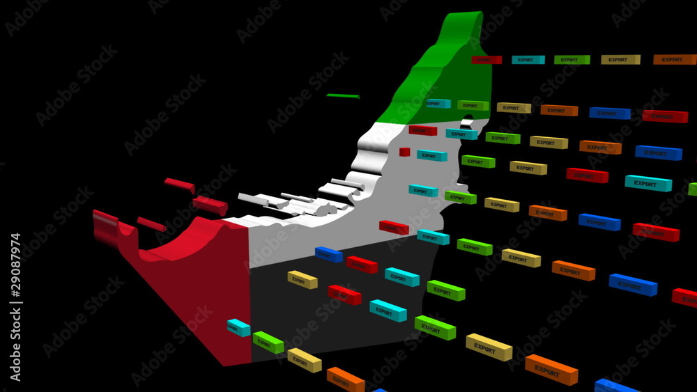 UAE map with lines of export containers animation 素材庫影片 | Adobe Stock