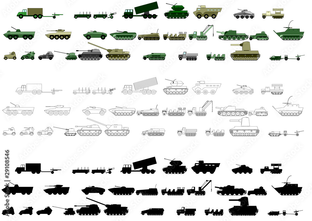Armored vehicles First and Second World War Stock Vector | Adobe Stock
