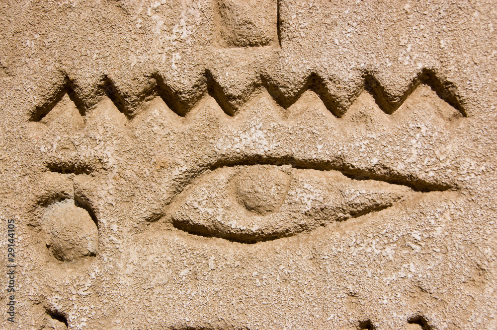 Ancient Egyptian Eye hieroglyphic carving Stock Photo | Adobe Stock