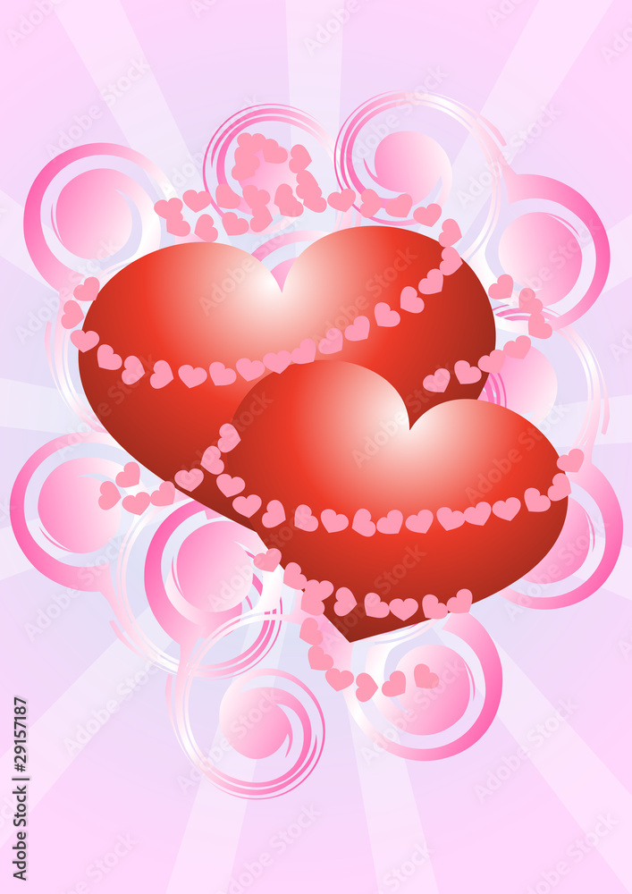 sfondo cuori e cuoricini Stock Vector | Adobe Stock