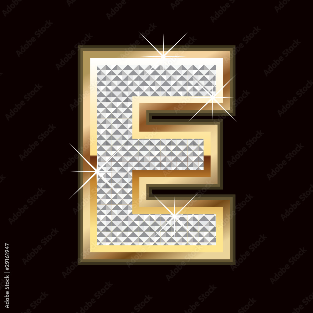 Bling E letter Stock Vector | Adobe Stock