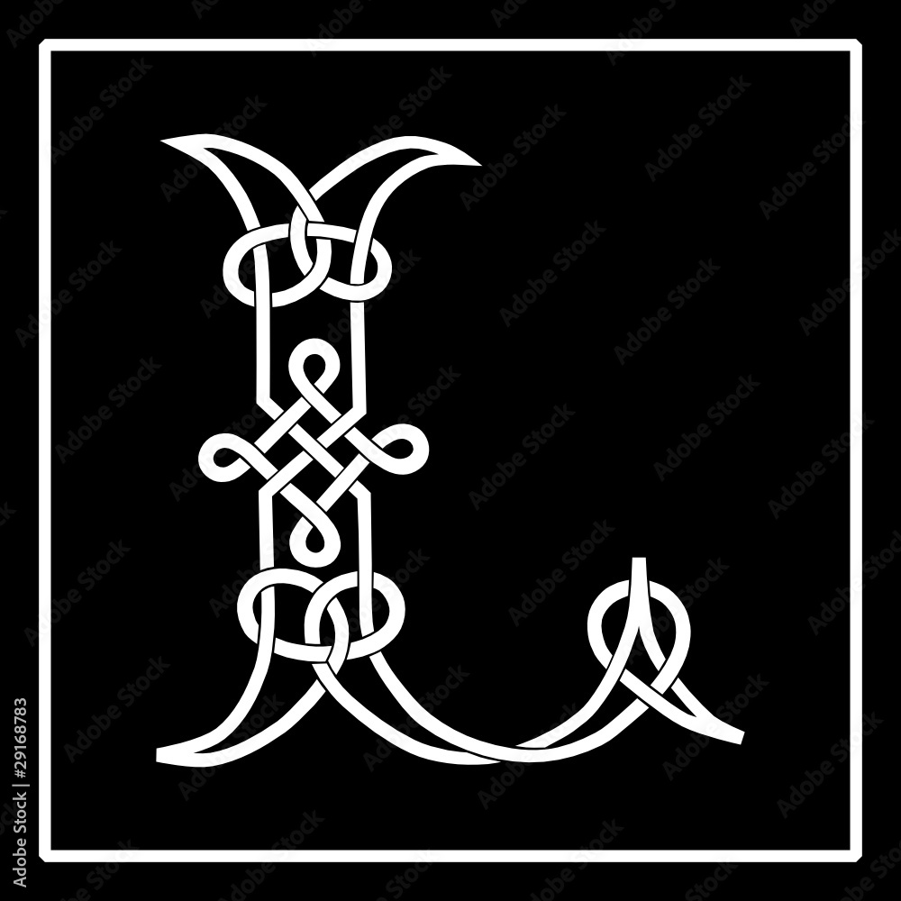 Celtic Knot-work Capital Letter L Stock Vector | Adobe Stock