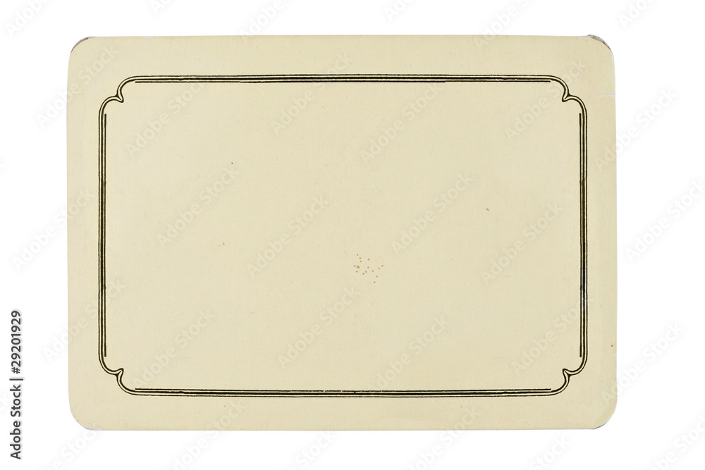 vintage blank card isolated on white background with copy space Stock Photo | Adobe Stock