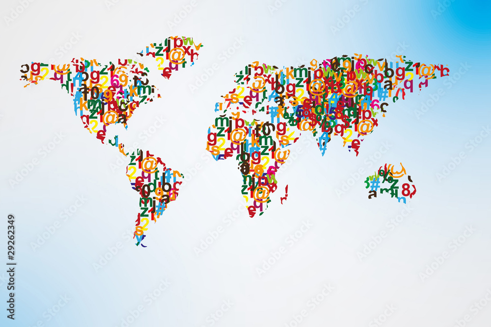 alphabet world map Stock Vector | Adobe Stock