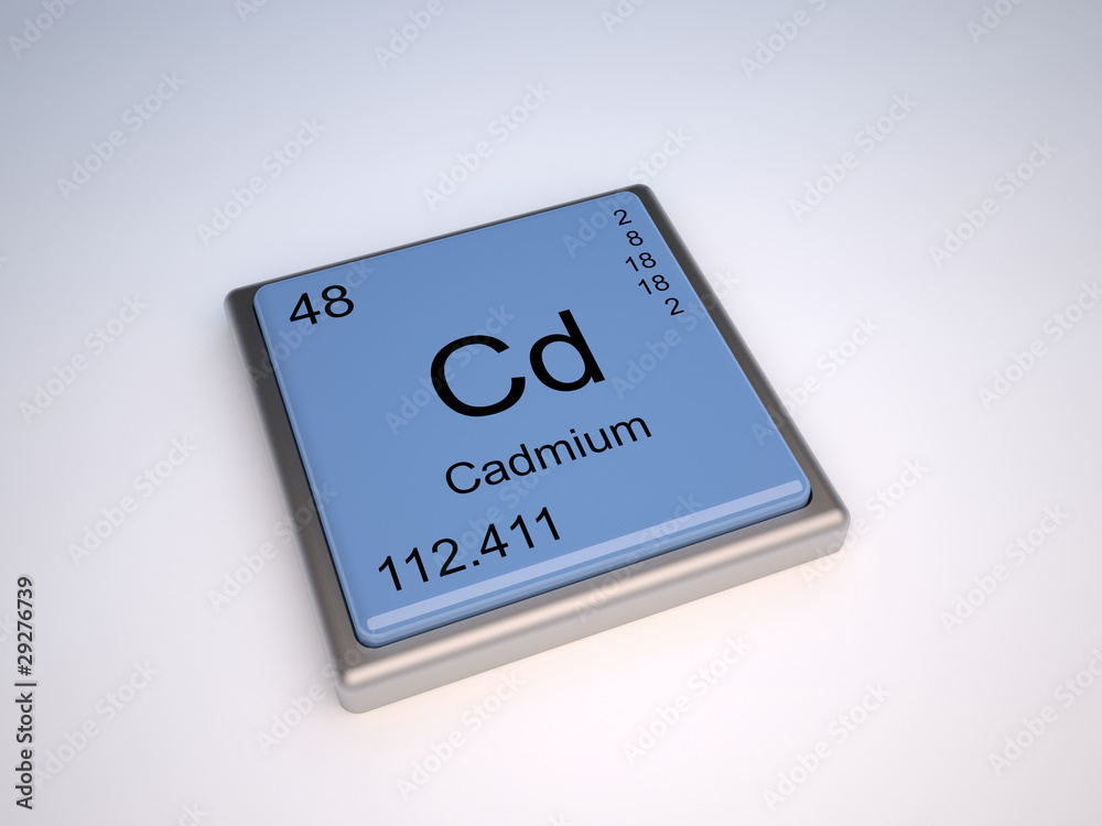 Cadmium chemical element of the periodic table with symbol Cd Stock ...