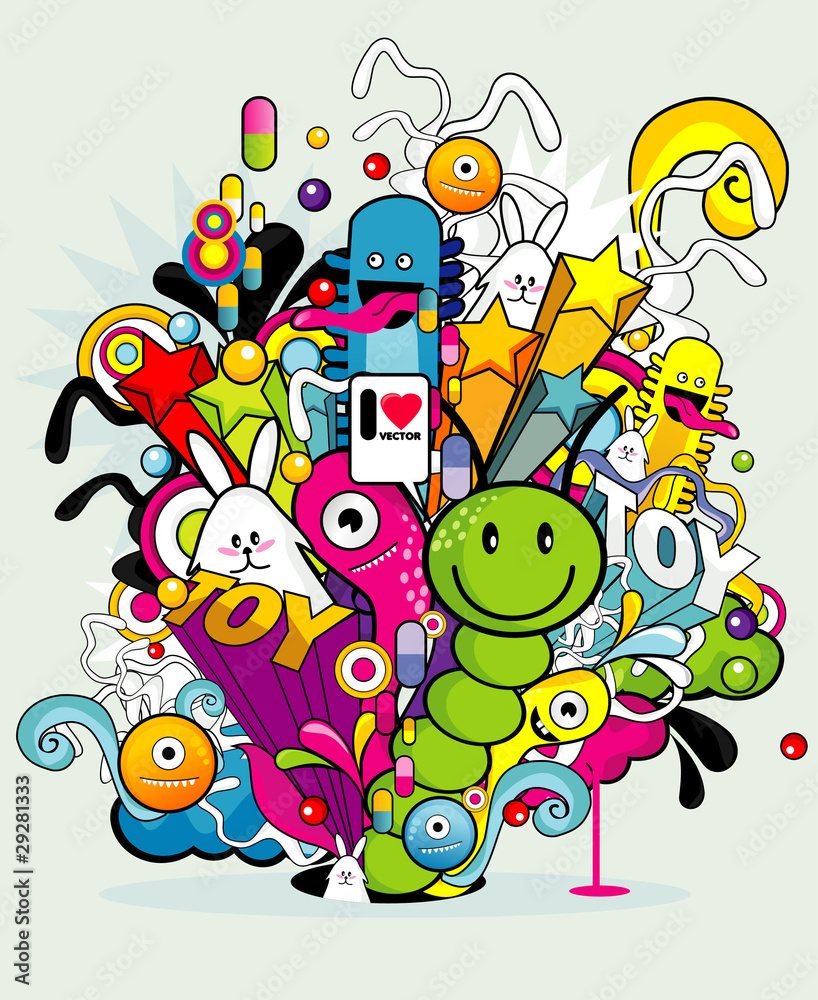 vector cartoon illustration Stock Vector | Adobe Stock