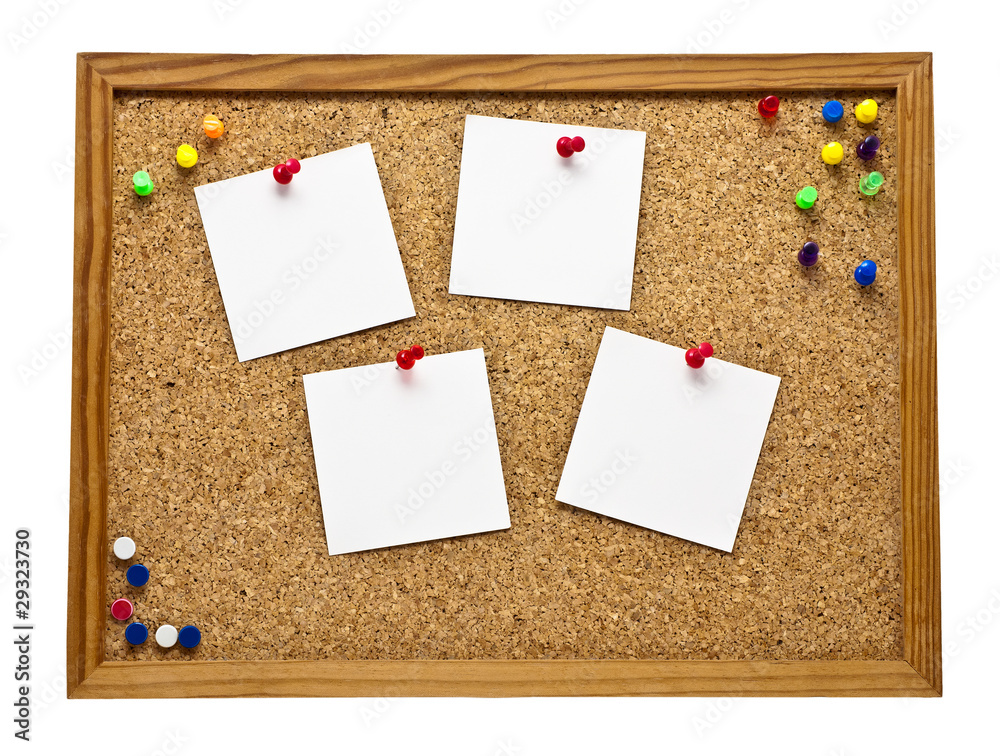 Poster Pinnwand mit vier Blanko Zettel – Wall Art | UkPosters