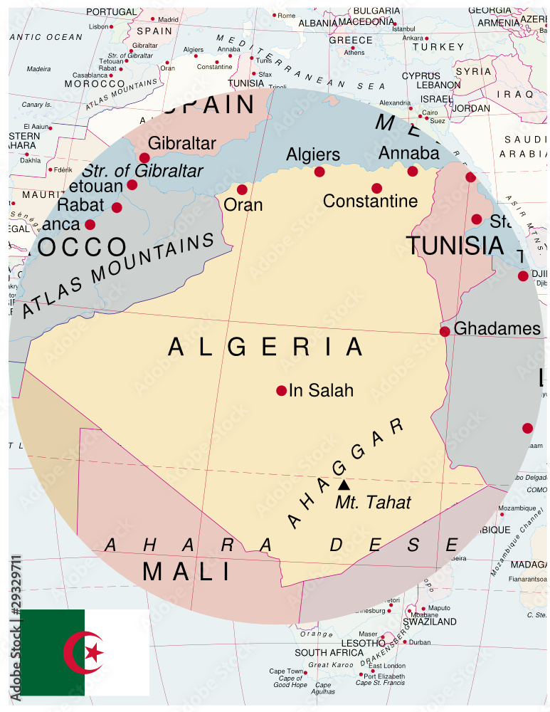 Algeria map africa world business success background Stock Vector ...
