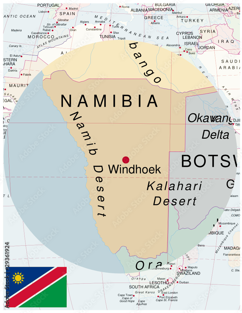 Namibia map africa world business success background Stock Vector ...