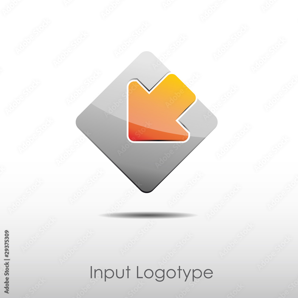 Logo input in the square in orange # Vector Stock Vector | Adobe Stock