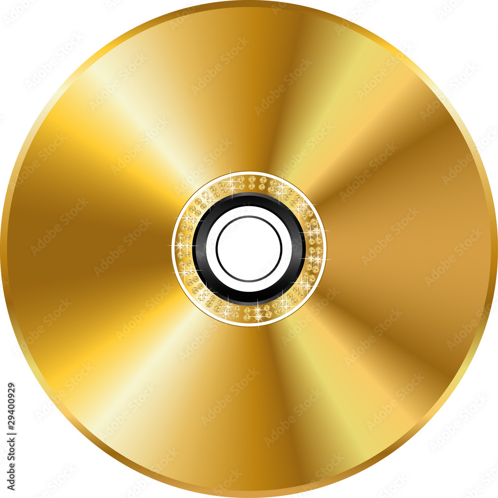 Vector gold disc Stock Vector | Adobe Stock
