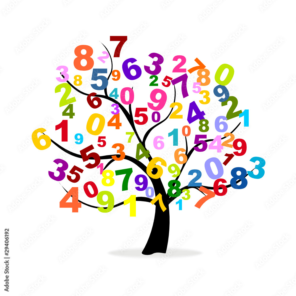 ARBOL DE NUMEROS vector de Stock | Adobe Stock