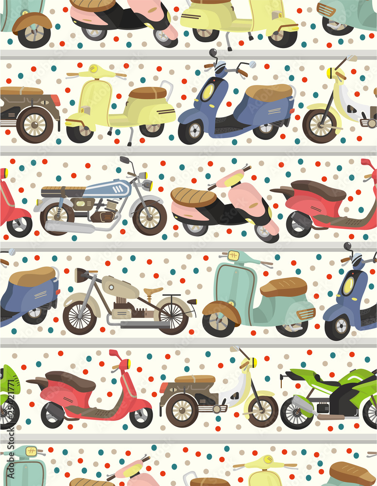 seamless motorcycle pattern Stock Vector | Adobe Stock