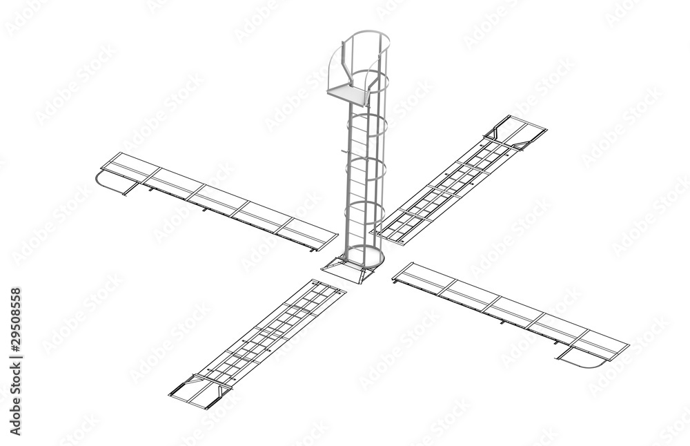 Ladder charts with 3d model on top Stock Illustration | Adobe Stock
