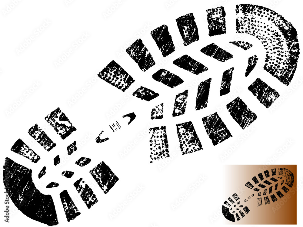 Grungy BootPrint 1 Stock Vector | Adobe Stock