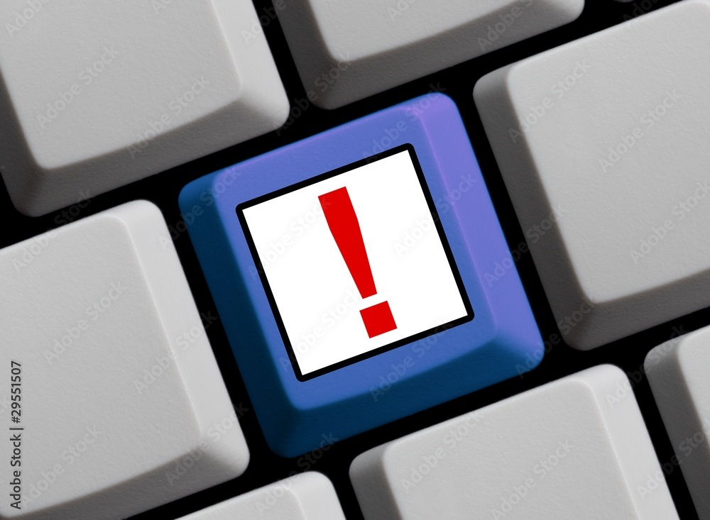 Ausrufezeichen auf Computer Tastatur Stock-Illustration | Adobe Stock
