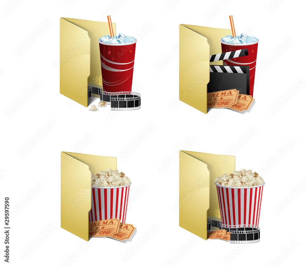 Cinema folder icons Stock Vector | Adobe Stock