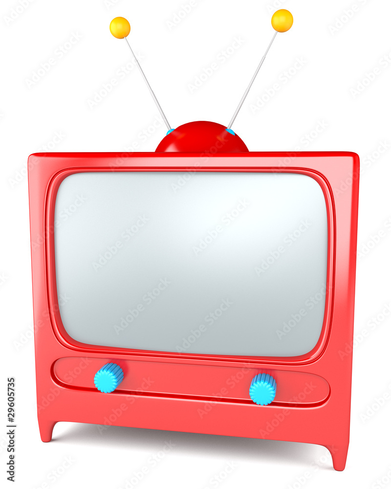 Cartoon styled tv isolated on white background Stock Photo | Adobe Stock