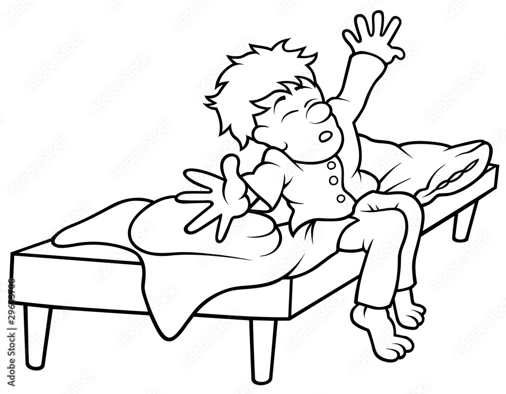 Get Up - Black and White Cartoon illustration Stock Illustration ...