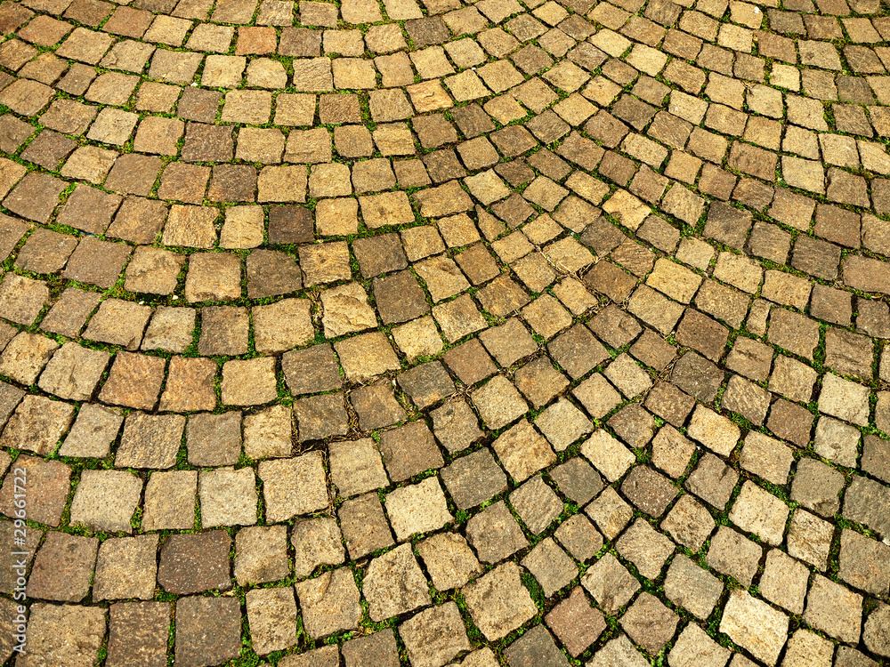 Blockwork paving curved pattern Stock Photo | Adobe Stock