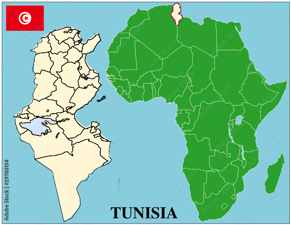 tunisia africa map