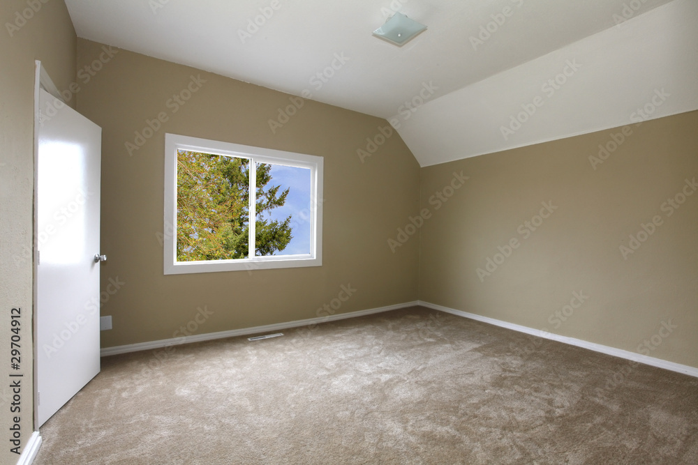 New empty beige room with carpet Stock Photo | Adobe Stock