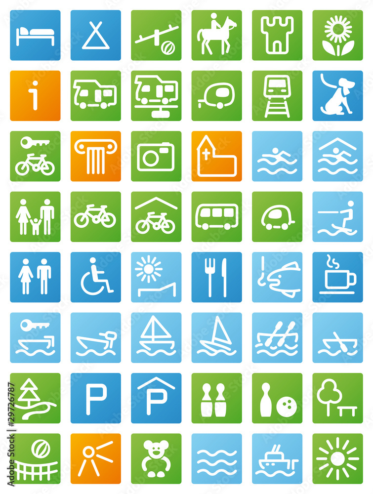 Icons Sommer Freizeit Stock-Vektorgrafik | Adobe Stock