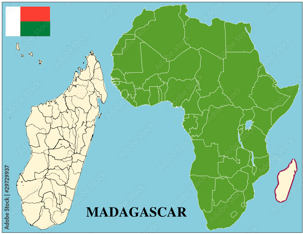 Madagascar emblem map africa world business success background Stock ...